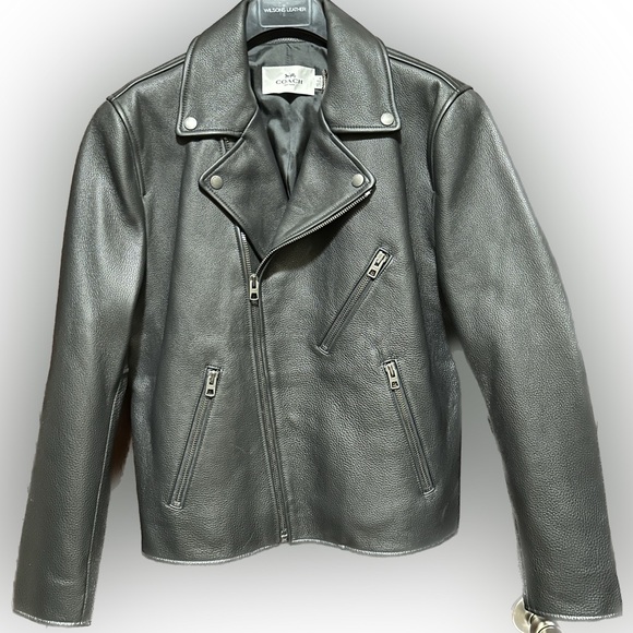 Coach | Jackets & Coats | Coach Genuine Leather Mens Biker Jacket Black ...